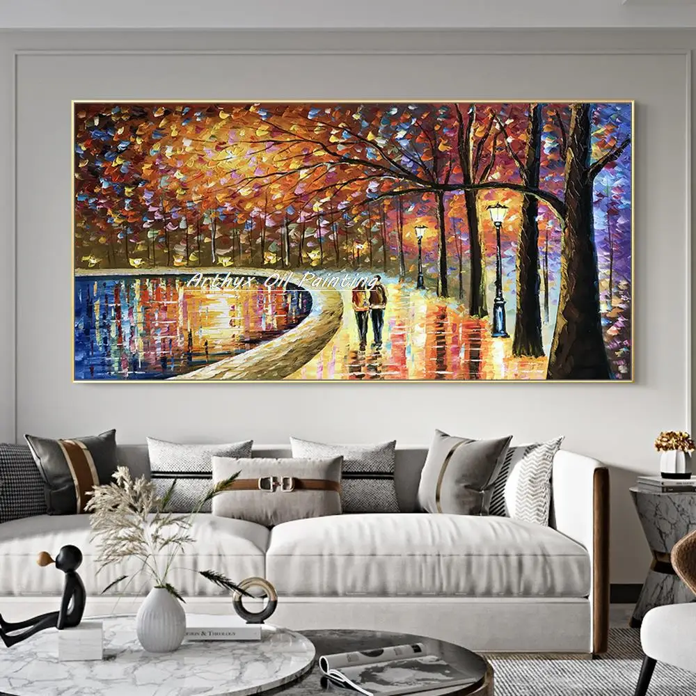 Arthyx-100-Handpainted-Knife-Tree-Landscape-Oil-Painting-On-Canvas-Modern-Wall-Art-Picture ...