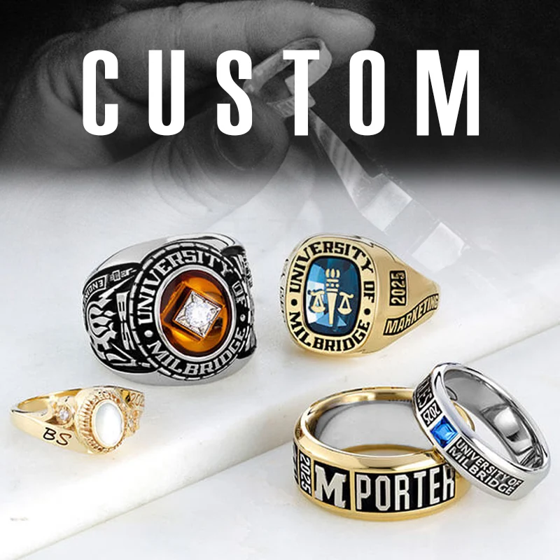 Customized ring lettering to map custom team event champion high-end ...