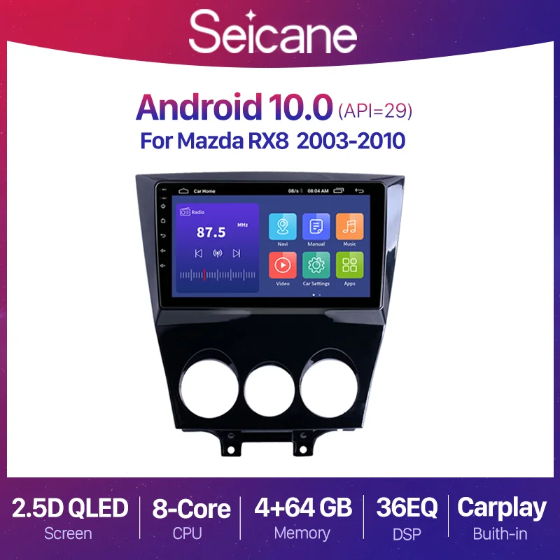 Seicane Radio con GPS para coche, reproductor de vídeo con Android 10,0 ...