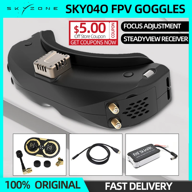 NEW-SKYZONE-SKY04O-FPV-Goggles-1024-768-60FPS-DVR-OLED-5-8Ghz-48CH ...