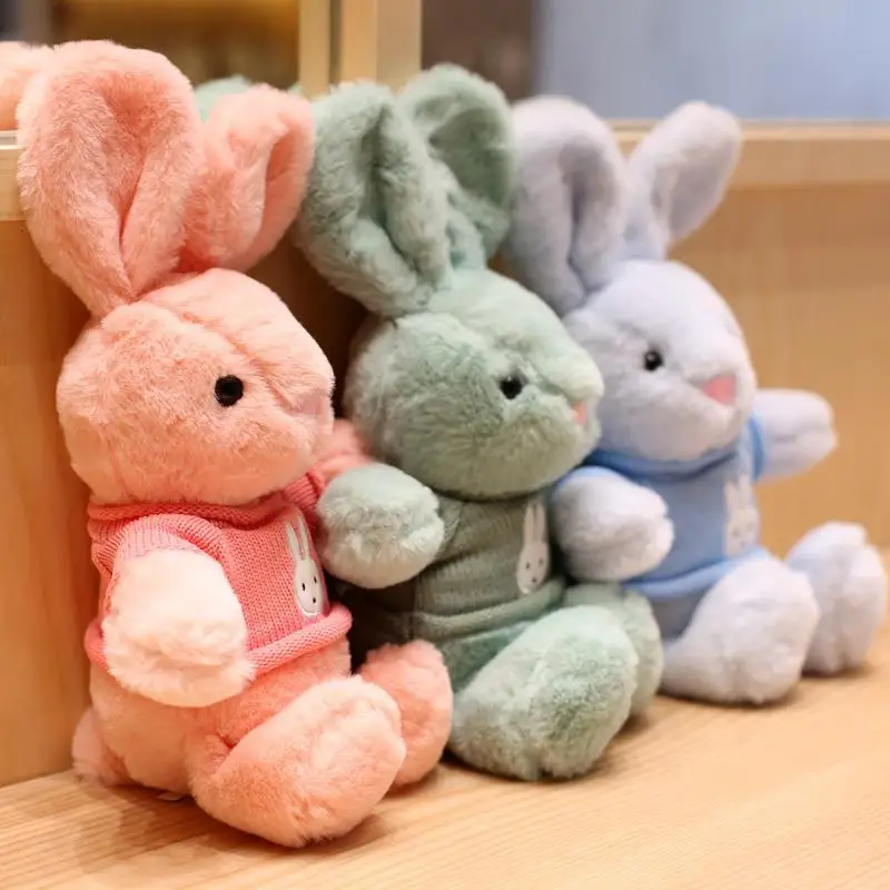 Cute Rabbit Plush Toy Cartoon Animal Dressed Long Ear Bunny Soft ...
