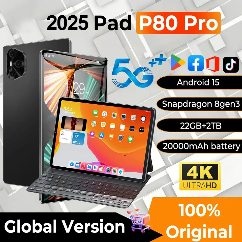 2025 Original Pad P80 Pro Tablet PC Android 15 11Inch HD 4K Screen ...