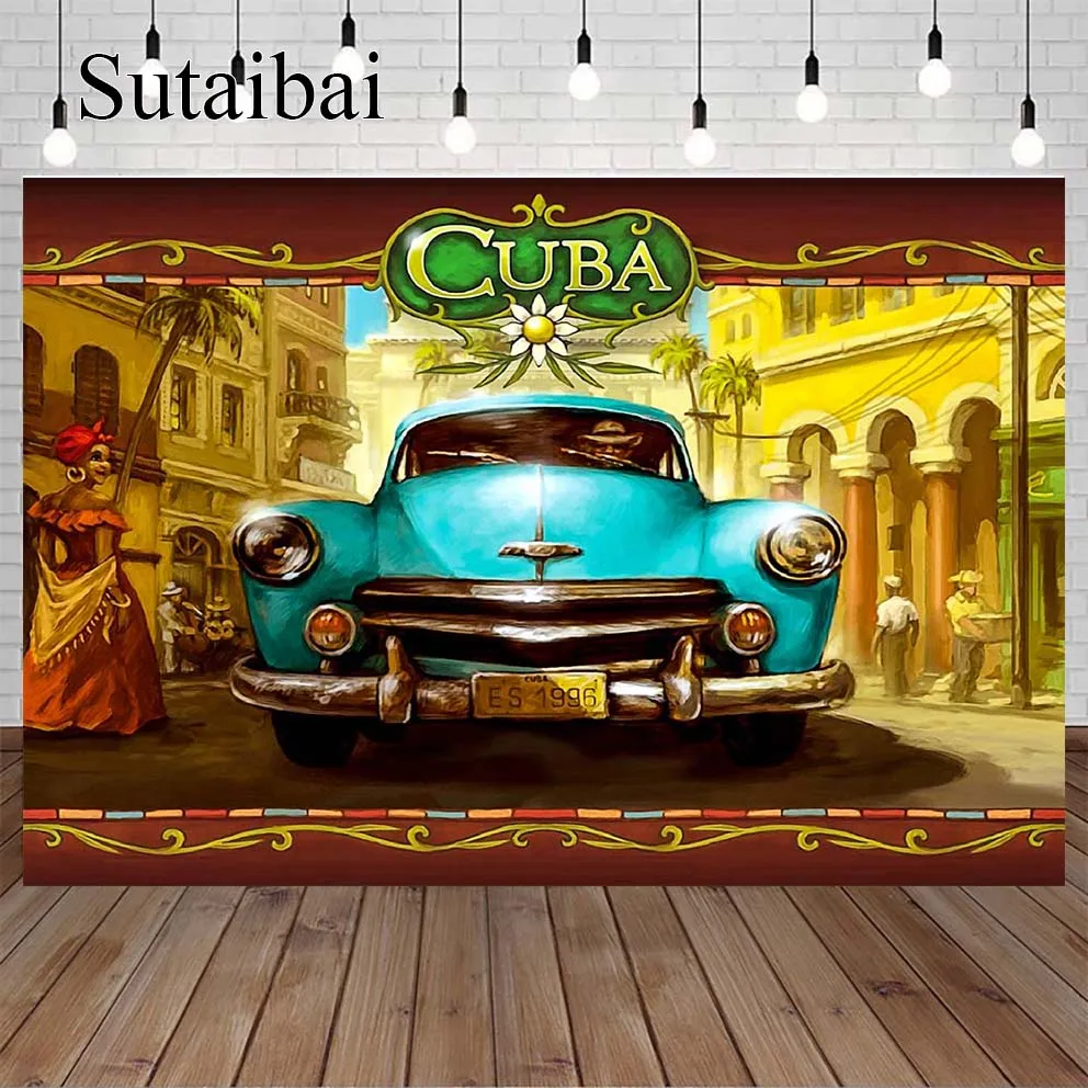 Vintage-Cuba-Car-Havana-Street-Backdrop-Baby-Child-Birthday-Party ...