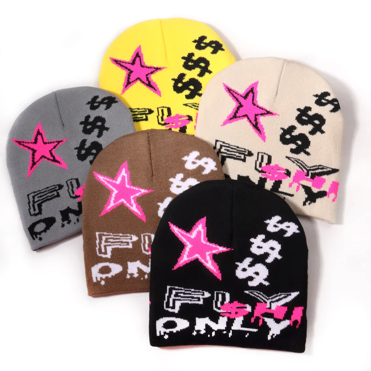 Multicolour-Stars-Elastic-Turban-Cap-Daily-Life-Knitted-Hat-Millennium ...