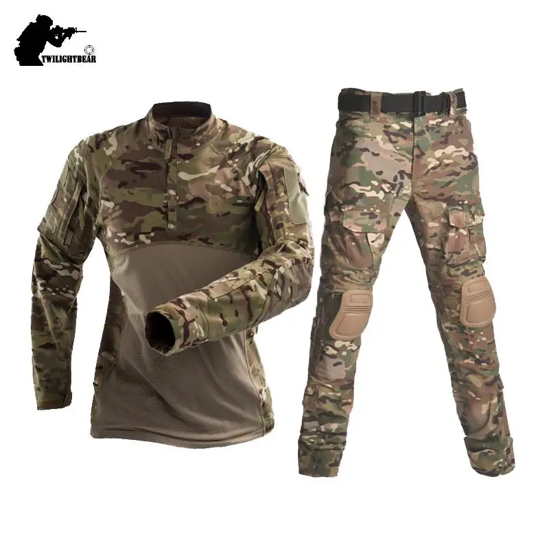 Military-Tactical-Suits-Long-Sleeve-Airsoft-Camouflage-Uniform-Multiple ...