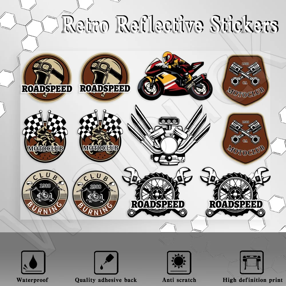 Motorcycle-Retro-Reflective-Car-Sticker-Vinyl-Waterproof-Side-Tail-Top ...