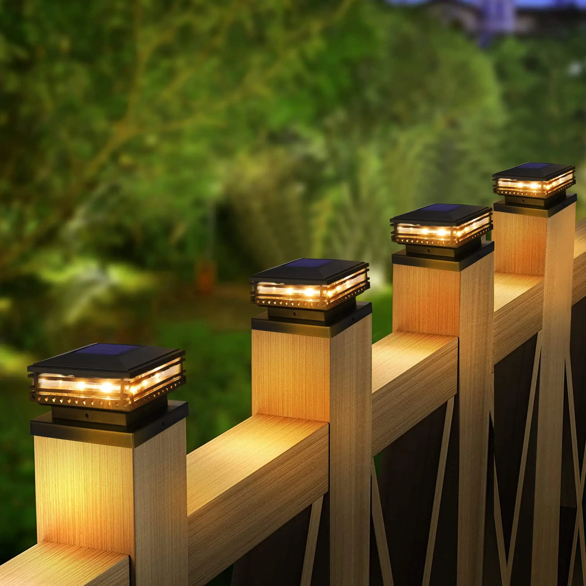 2-4-PCS-Solar-Light-Fence-Light-IP67-Outdoor-Solar-Lamp-For-Garden ...