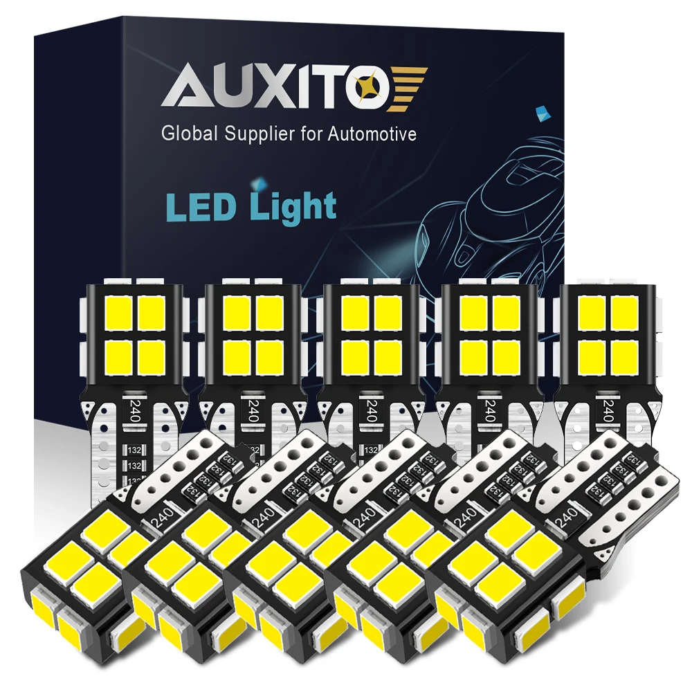 AUXITO-10Pcs-W5W-T10-194-LED-Canbus-Error-Free-Light-Bulbs-For-Car-LED ...