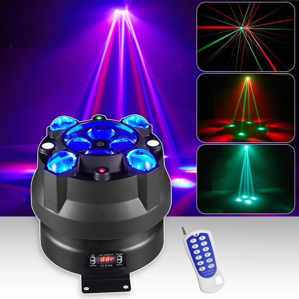 YUER-LED-8x10w-RGBW-Strobe-RG-Laser-Bee-Eye-Beam-Effect-Stage-Lighting ...