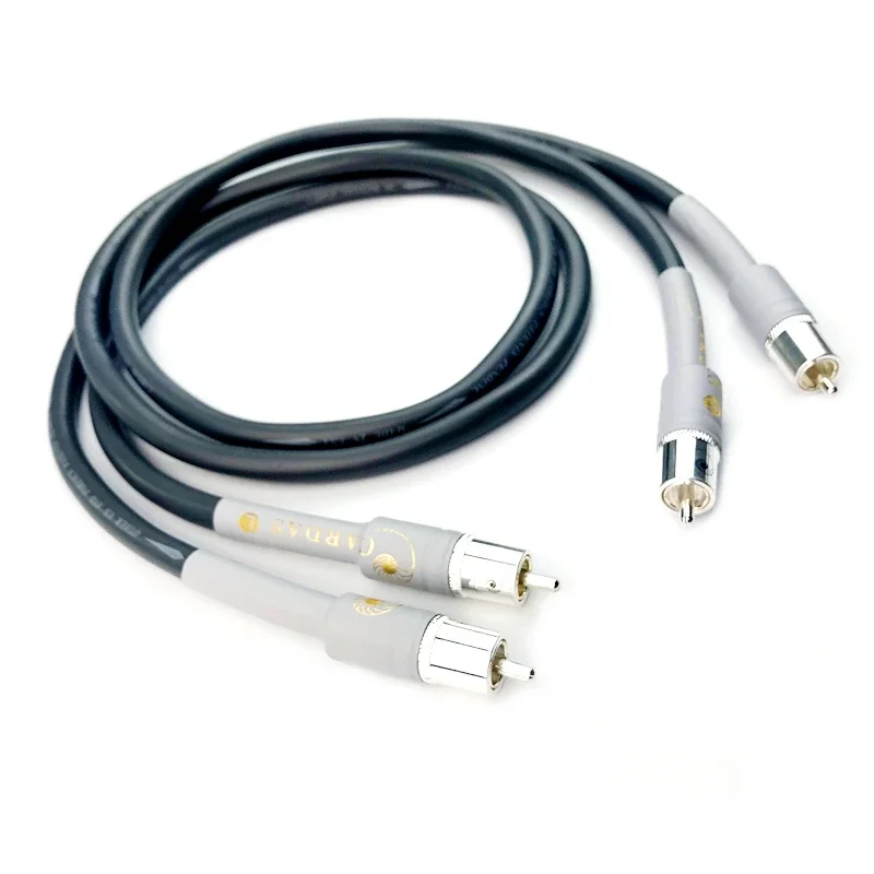 CARDAS-Pure-Copper-RCA-Cable-Silver-Plated-2RCA-To-2RCA-Plug-HiFi-Audio ...