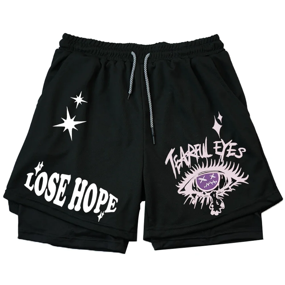 Cal-es-Esportivos-de-Compress-o-Dupla-Camada-para-Homens-Olhos-Correndo ...