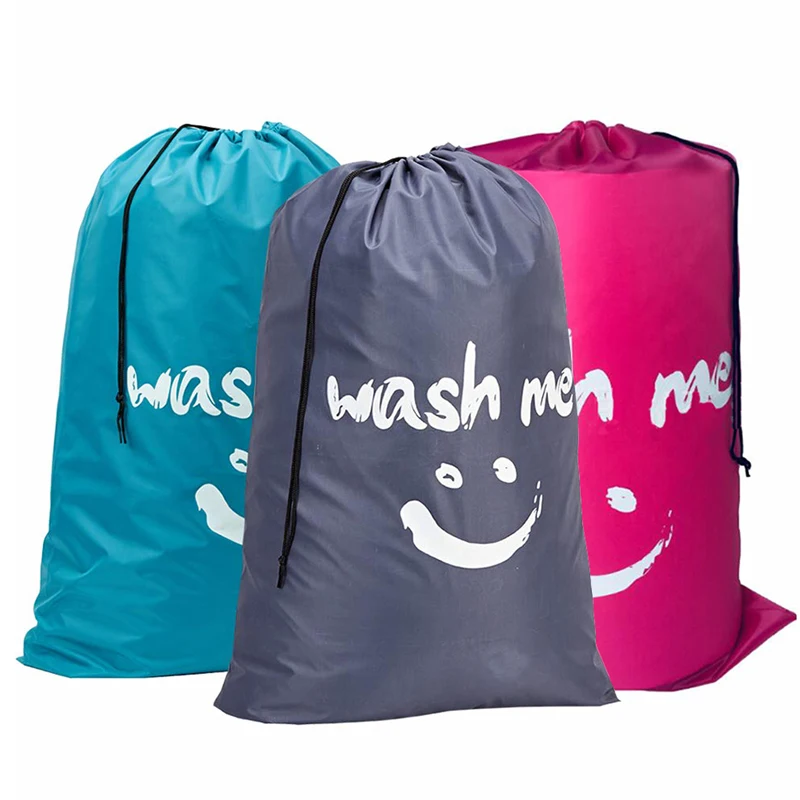 Nylon Laundry Bag Travel Storage Pouch Machine Washable Dirty Clothes ...