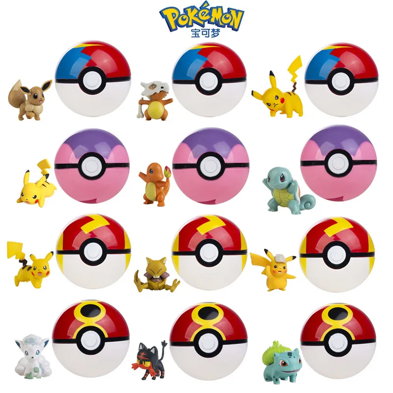 Pokemon Belt Elf Pokeball Anime Figure Eevee Pikachu Vulpix Mimikyu ...