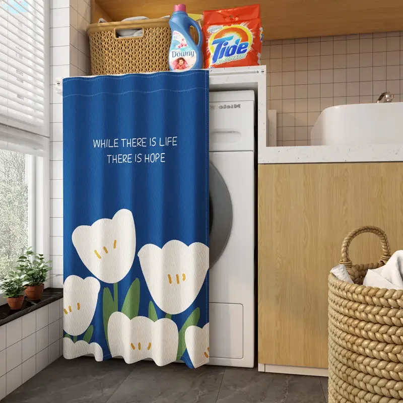 Dustproof-Cabinet-Curtain-Punch-Free-Slide-Rail-Curtains-Roller-Washing ...