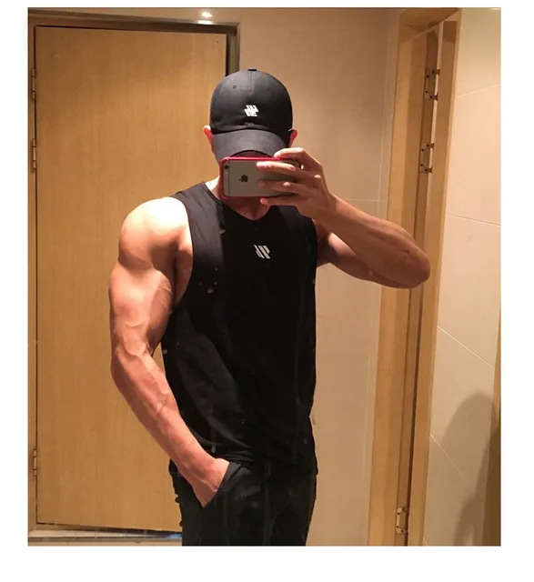 Mens Workout Tank Tops Mash Fabric Quick Dry Muscle Sleeveless Shirts ...