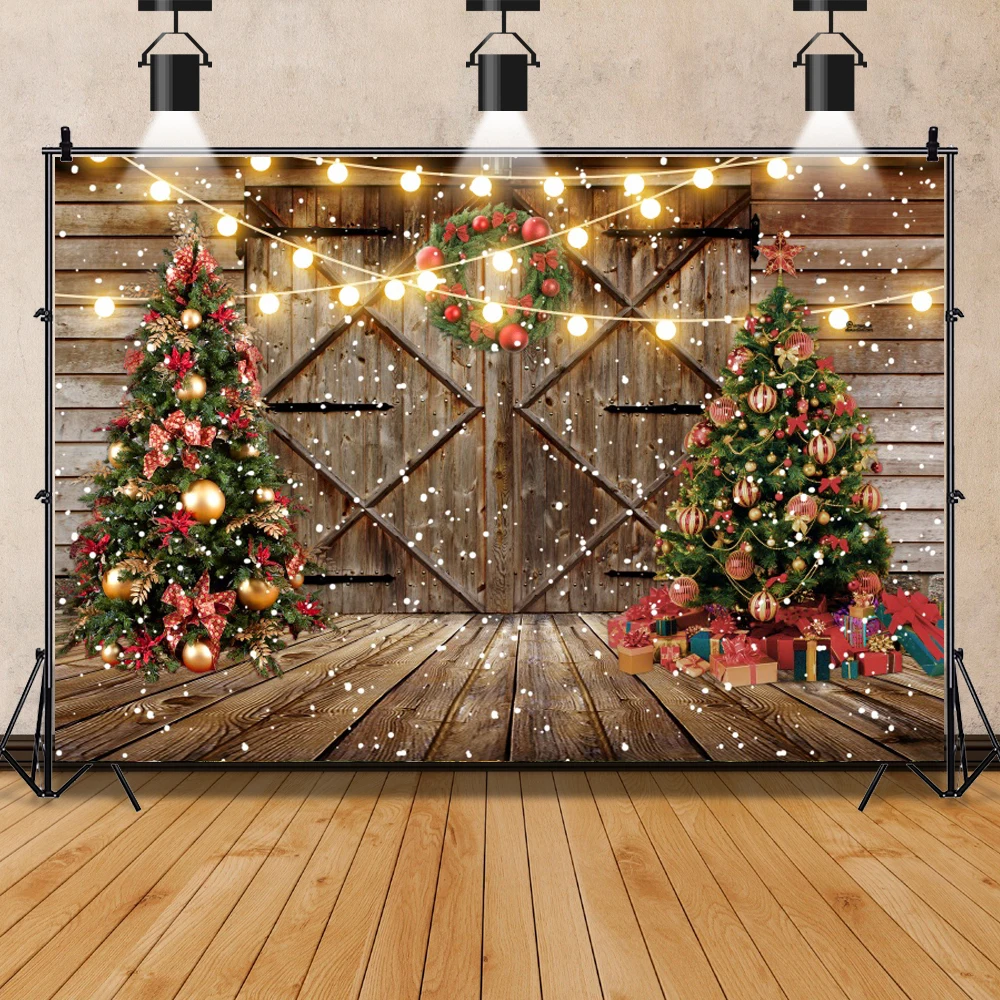 Rustic Christmas Lights Background