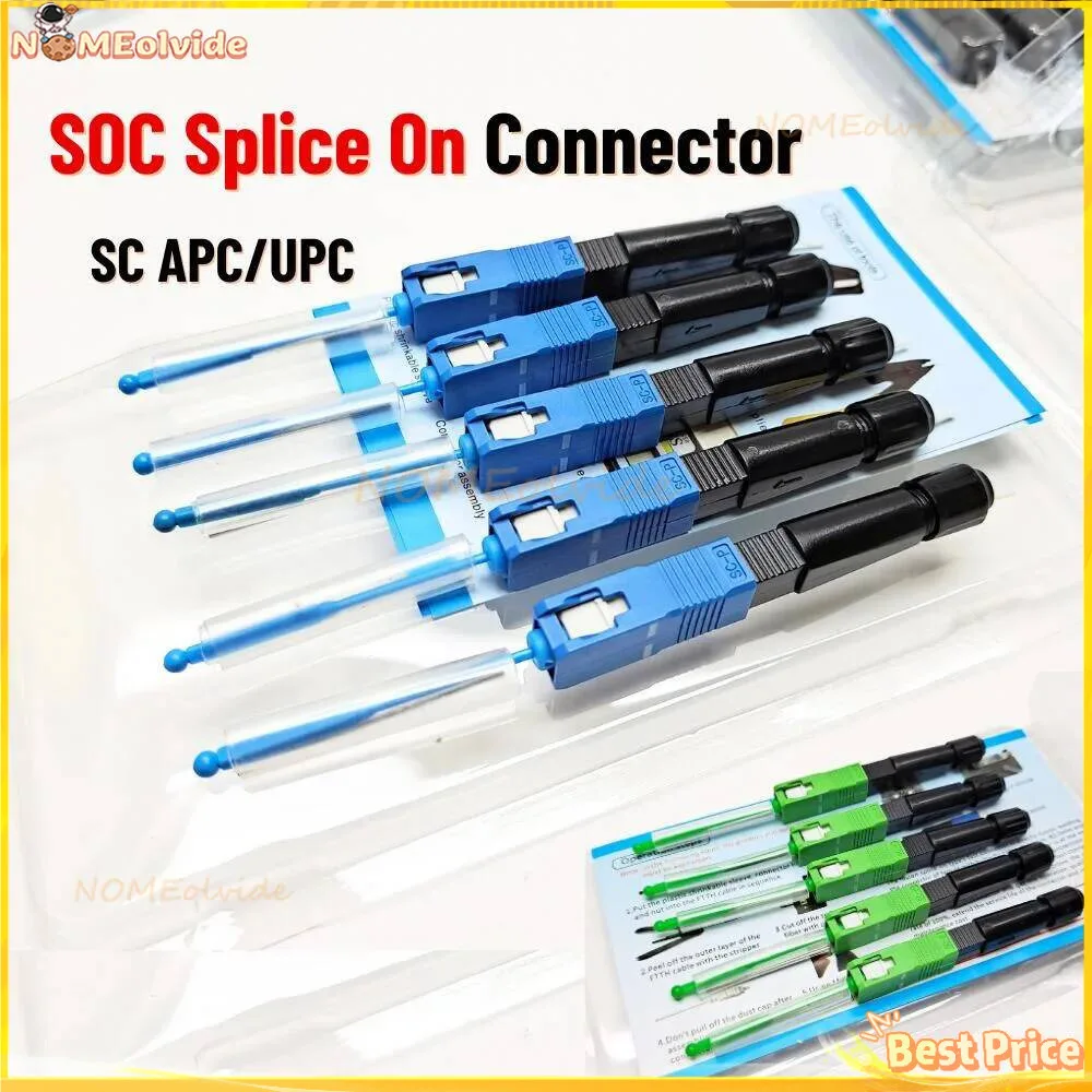 5PCS SC/APC SC/UPC Optical Fibe Fusion FTTH Aadaptor SC APC UPC SOC ...