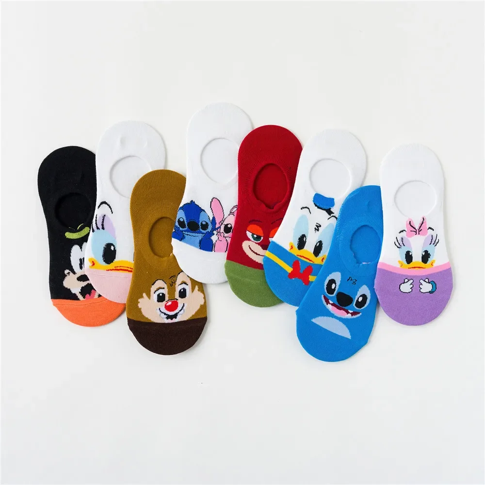 Disney Cartoon Short Socks Slipper Stitch Boat Socks Printed Happy ...