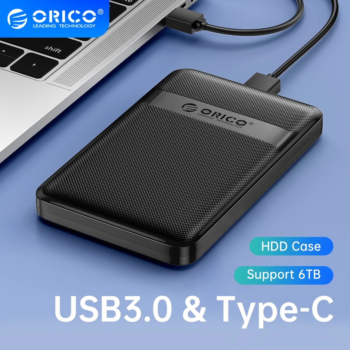ORICO HDD Case 2.5 Inch SATA to USB3.0/Type-C HDD Enclosure 6Gbps Max ...