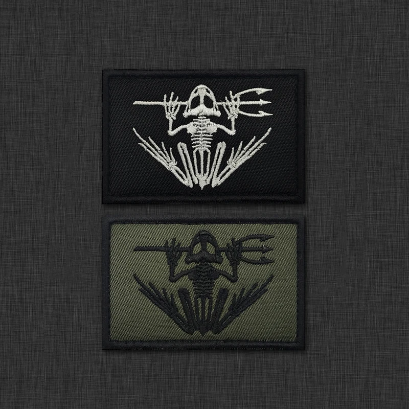 Bordado-Tactical-Badge-Patches-para-Vestu-rio-Esqueleto-Sapo-Frogman ...