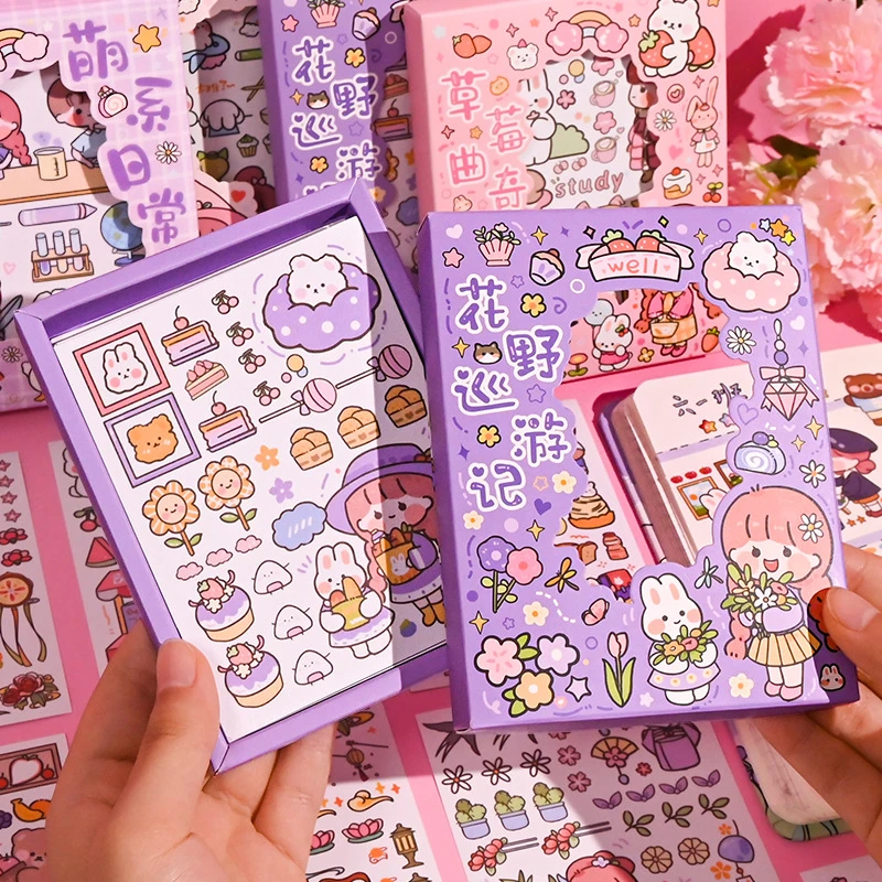 50 Sheets Cute Cartoon Animal Decoration Washi Scrapbooking Stickers ...