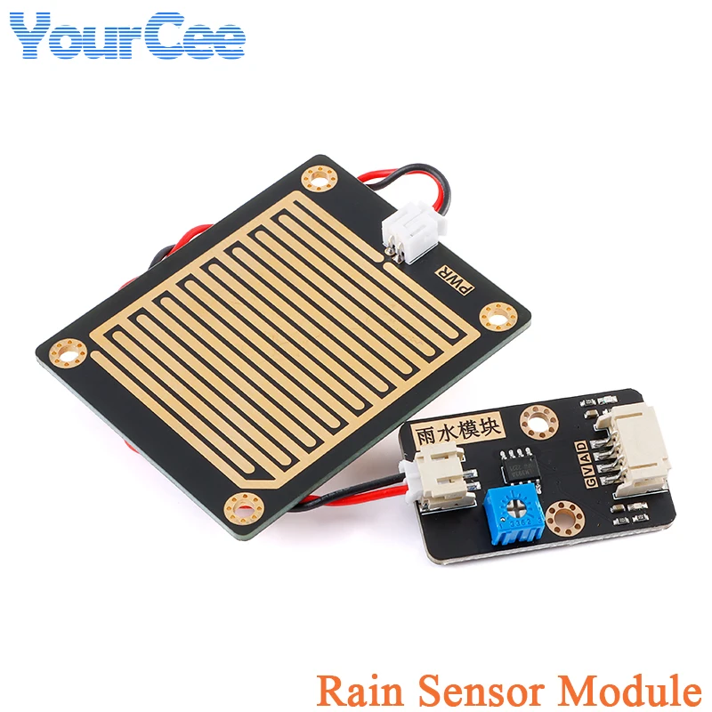 LM393 Rain Raindrop Conductive Liquid Sensor Module 5V Digital Analog ...