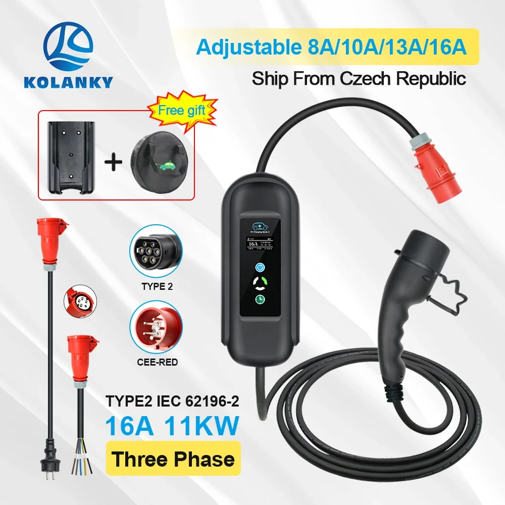16A-11KW-Portable-EV-Charger-Wallbox-Type-2-IEC-62169-2-Standard-Adjust ...