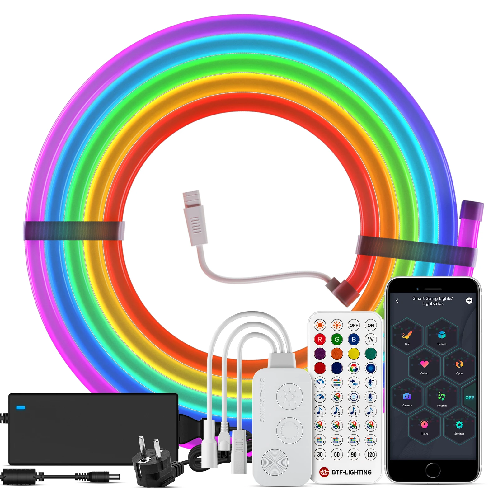 BTF 24V Neon Light Kits Bluetooth Mesh Music Dreamcolor T0817 Silica ...