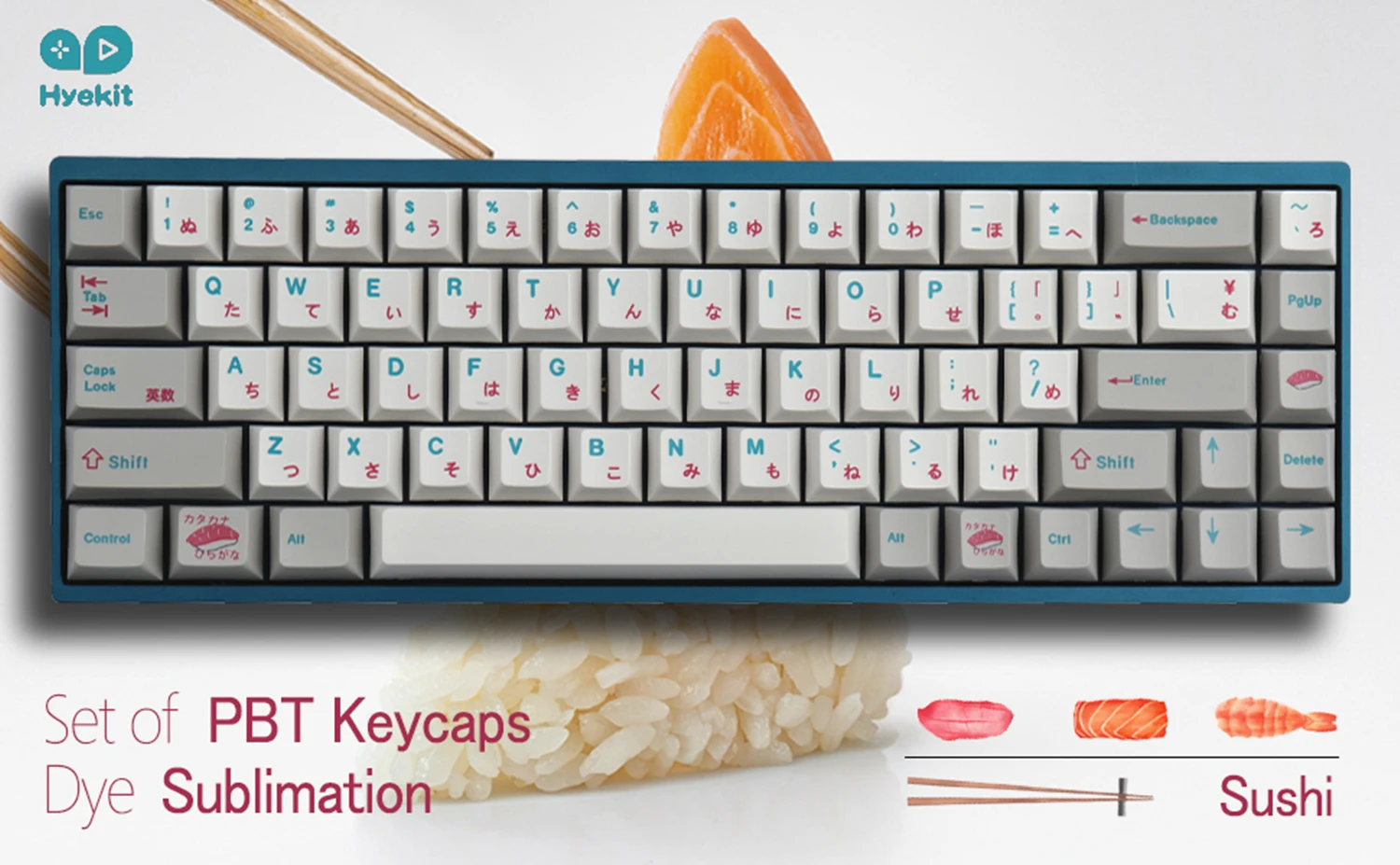 GMK Sushi Keycaps, 124 Keys Keycaps Cherry Profile DYE-SUB Personalized ...