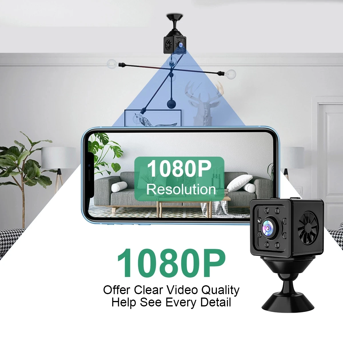 Caméra miniature,Mini caméra vidéo WiFi HD 4K, bouton chemise, petit ...