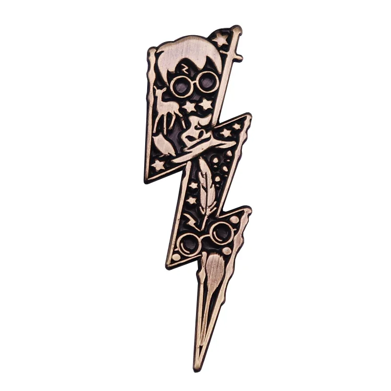 H-P Lightning Bolt Scar Enamel Pin Badge JK.Rowling Magic Wizarding ...