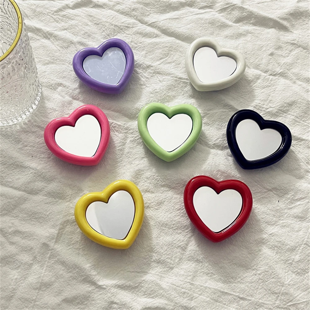 INS-Korean-Cute-Candy-Love-Heart-Mirror-Lazy-Griptok-Bracket-For-iPhone ...