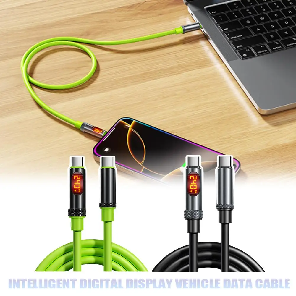 240W Super Fast Charging 6A Intelligent Digital Display Car Data Cable ...