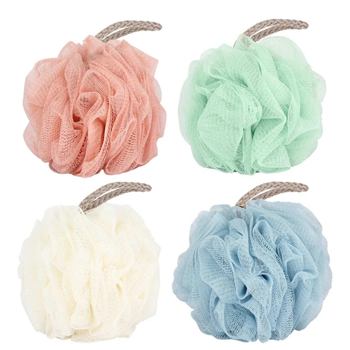 50G-Bath-Sponges-Mesh-Balls-4-Colors-for-Body-Wash-Back-Scrubber ...
