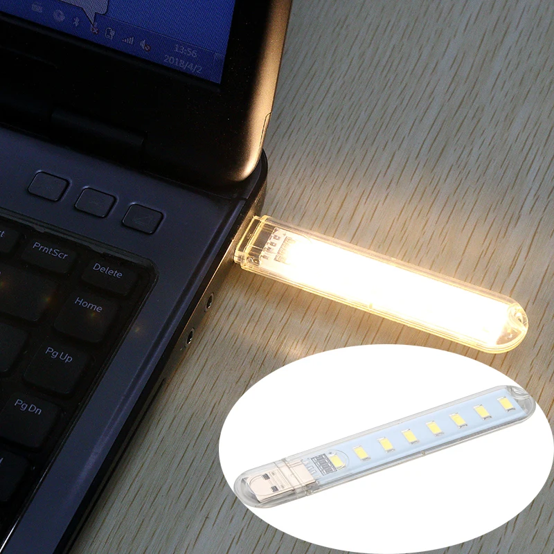 휴대용 USB LED 야간 조명 3 LED 8 LED 키 체인 5V 책상 독서 램프 캠핑 책 USB 가제트 노트북 컴퓨터 PC 전원| | - AliExpress