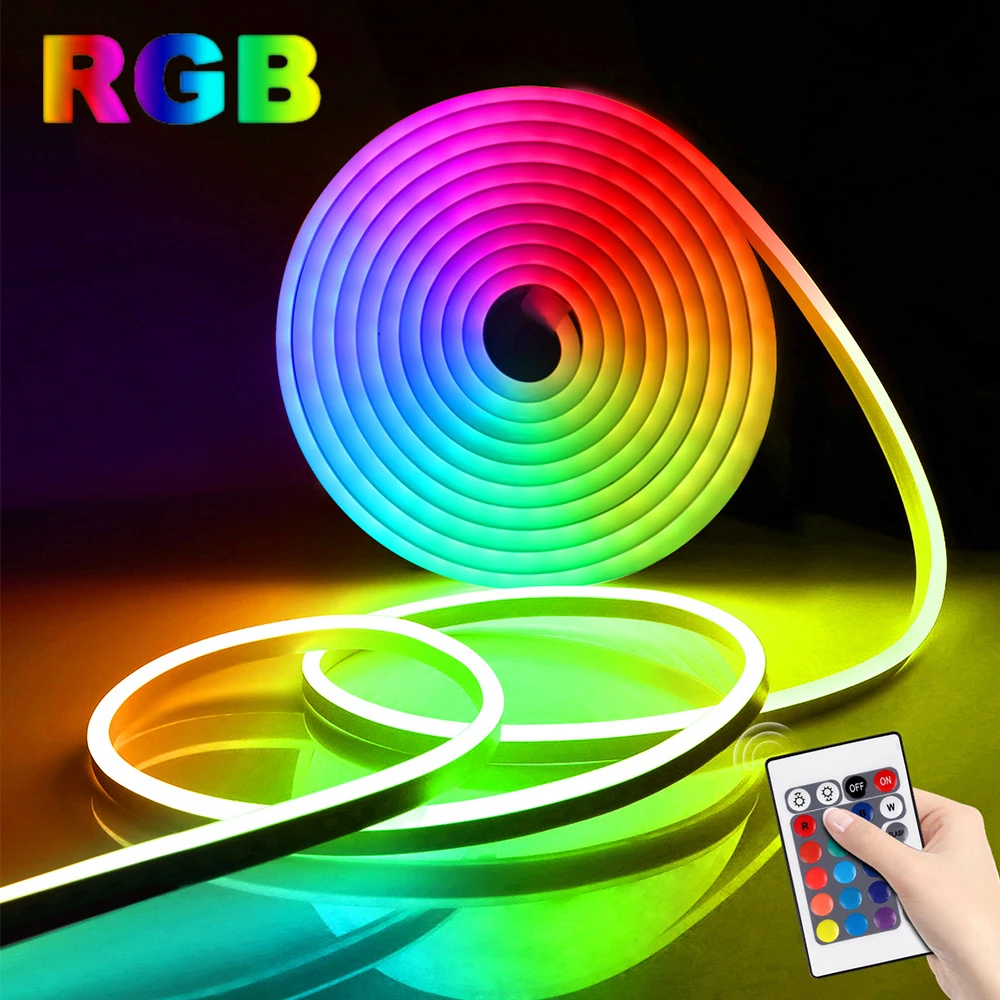 3M-5M-RGB-Remote-Control-LED-Neon-Light-USB-Flexible-Waterproof-Neon ...