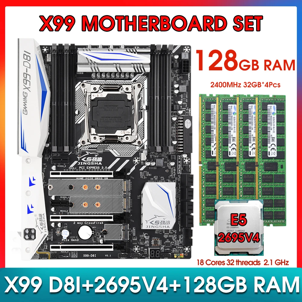 JINGSHA-X99-D8I-Motherboard-Set-with-xeon-e5-2695-V4-CPU-128GB-32GB-4 ...