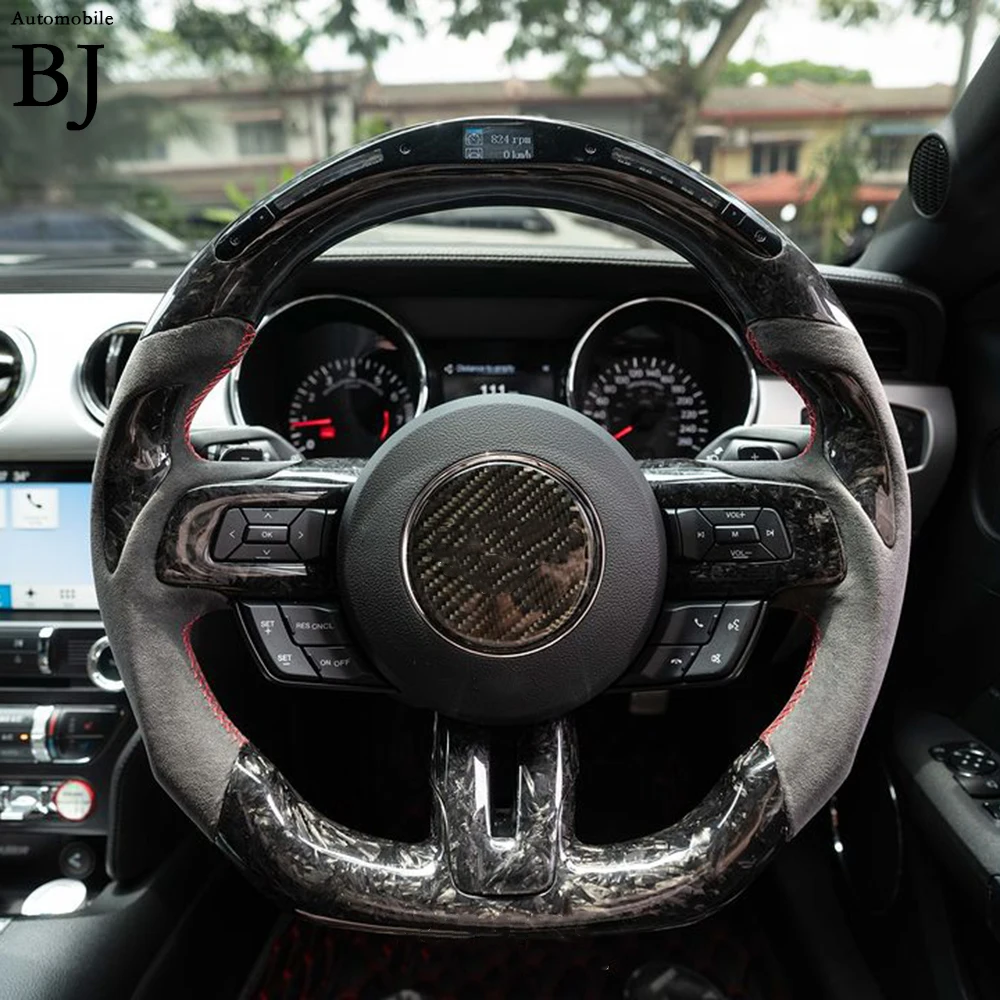 Personalizado-de-fibra-de-carbono-LED-RPM-Sport-Wheel-Fit-para-Mustang ...