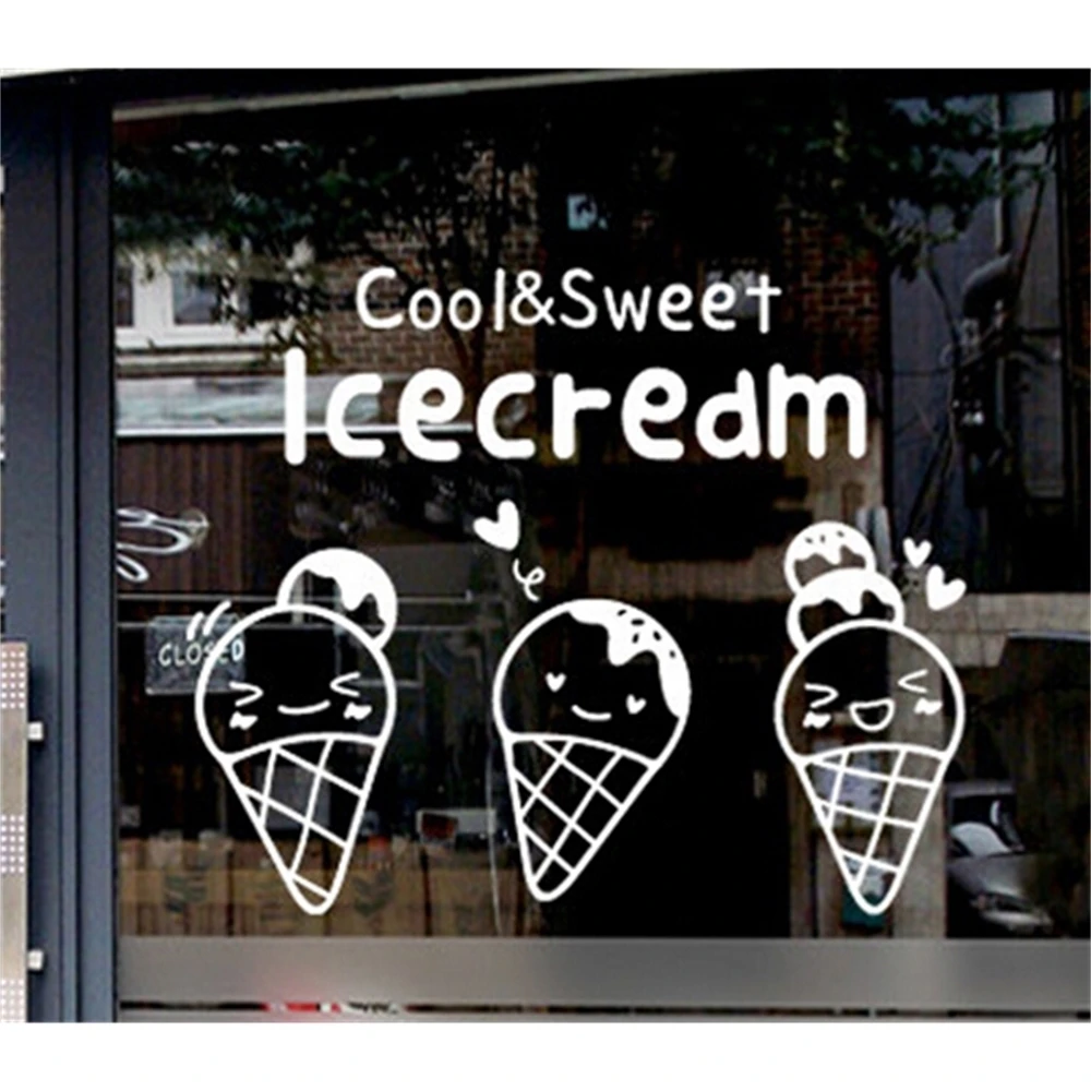 Sweet-Ice-Cream-Store-Window-Sticker-Door-Wall-Drink-Food-Shop-Sticker ...