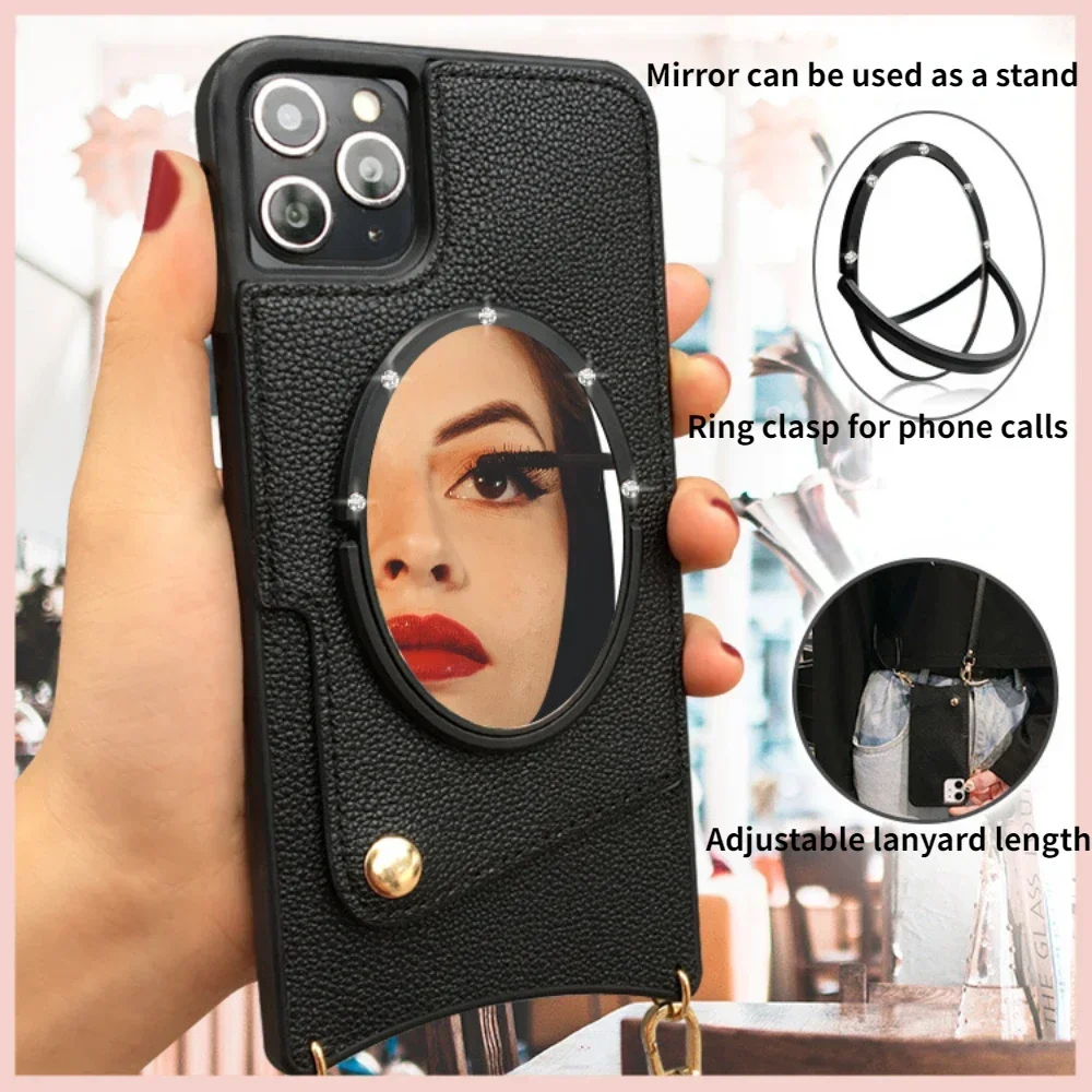 New for iphone14 Makeup Mirror Card Phone Case 13 12promax XR XSMAX ...