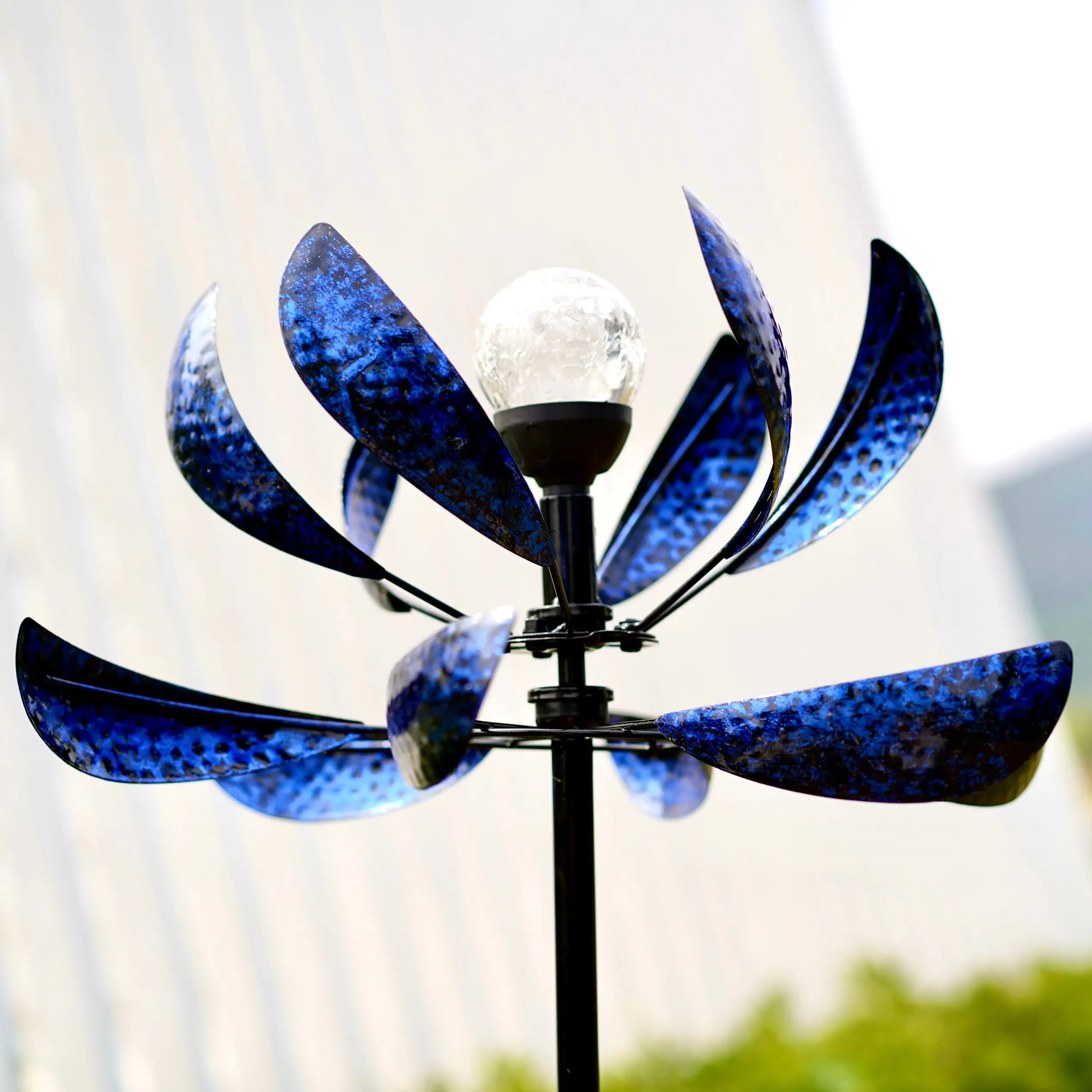 Mazarine-Blue-Outdoor-Garden-Yard-Art-Decor-Windmill-Pinwheel-Solar ...