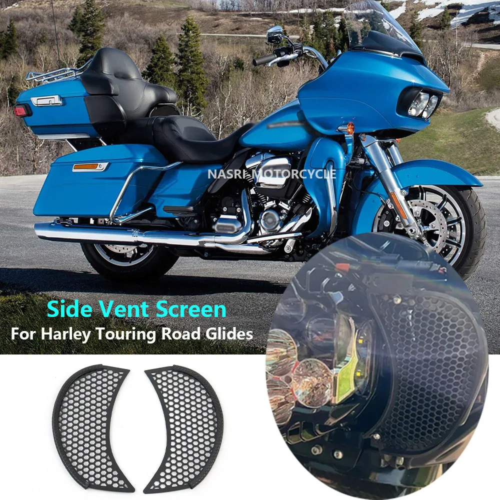 Motorcycle-Fairing-Mesh-Grill-Side-Vent-Screen-For-Harley-Touring-Road ...