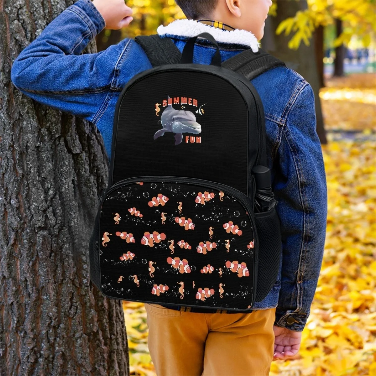 FORUDESIGNS-Simple-Stylish-Student-Schoolbags-Cute-Dolphin-Print ...
