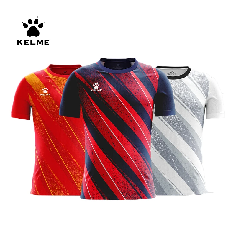 KELME 2022 축구 유니폼 맨 남성 인쇄 반팔 빠른 건조 티셔츠 경쟁 훈련 팀 유니폼 8251ZB1008| | - AliExpress