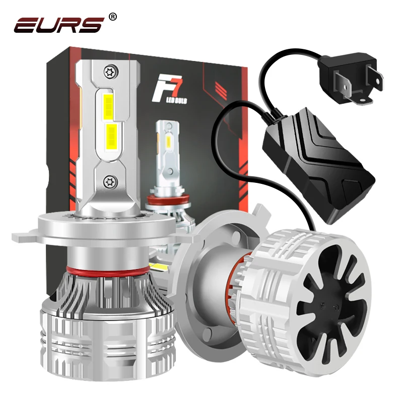 EURS F7 H4 H7 H11 130W 24000LM Carro LED Faróis LED Farol H1 H13 H8 H9 ...