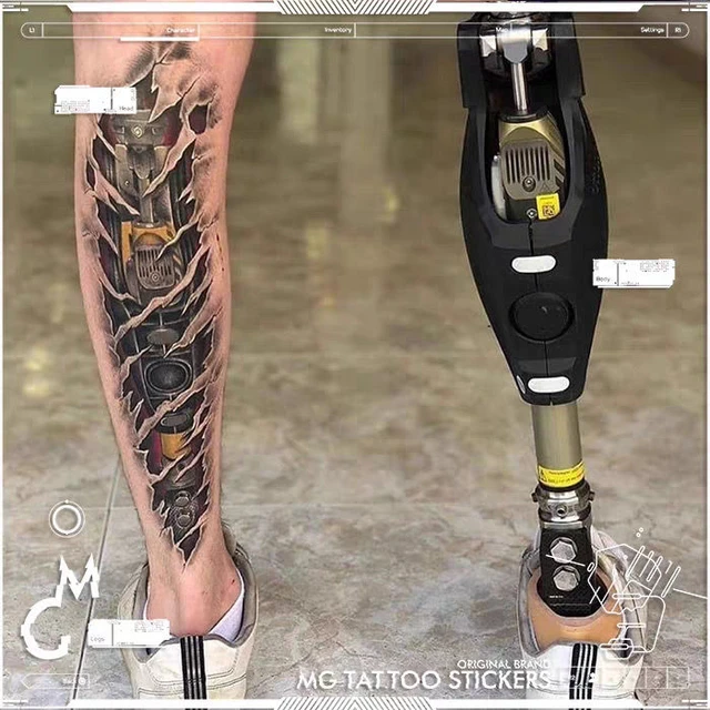 Robot Leg Tattoo