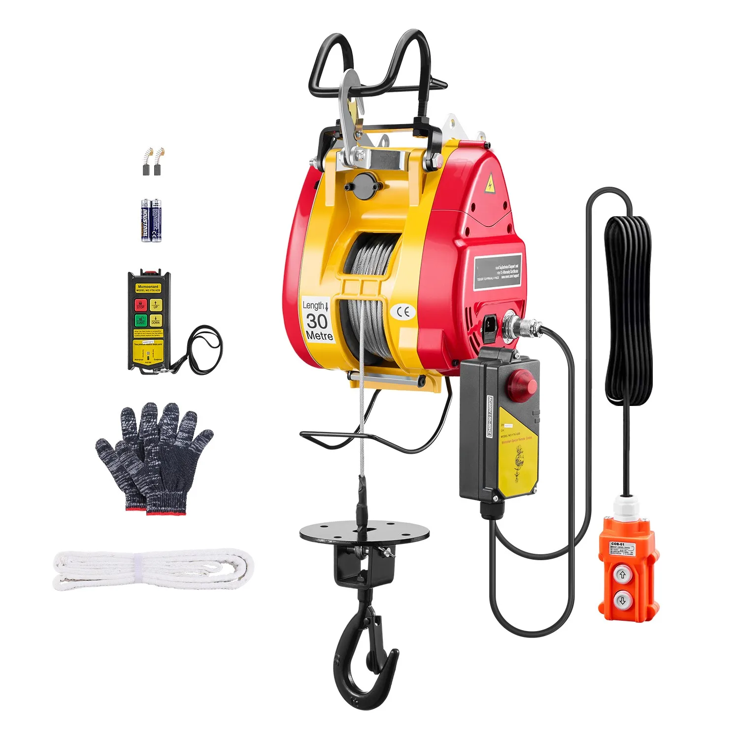 SucceBuy Paranco elettrico 2 in 1 1100 libbre 1800 W Verricello ...
