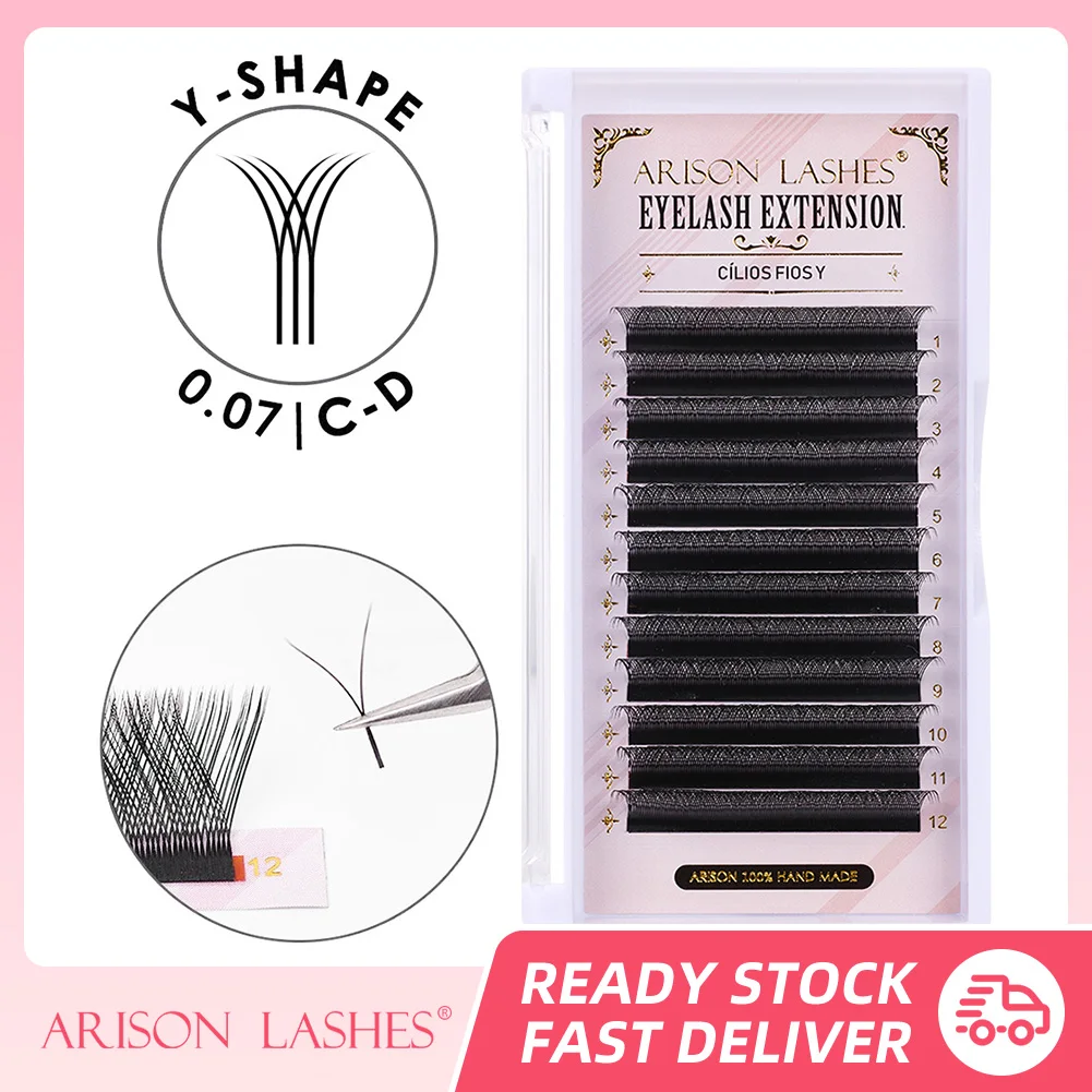 ARISON-Black-YY-C-lios-Extens-o-Double-Dicas-Lashes-Premade-Volume-YY ...