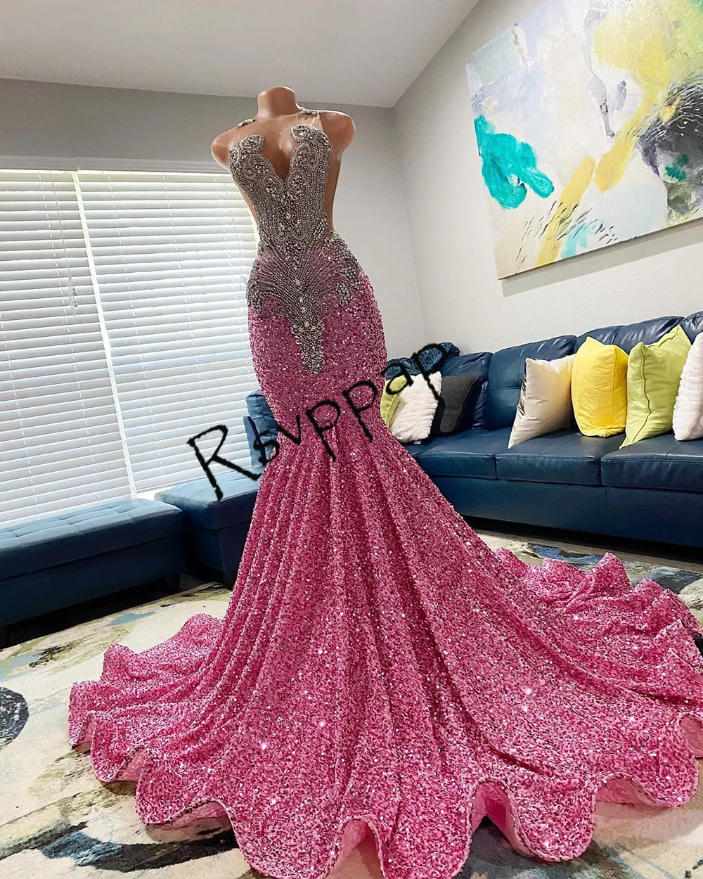 All Diamond Prom Dress