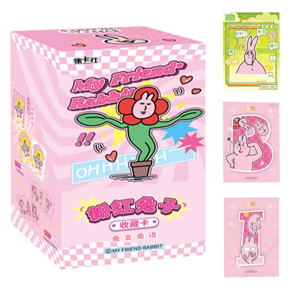 My-Friend-Rabbit-Collection-Card-for-Children-Lively-Funny-Pink-Rabbit ...